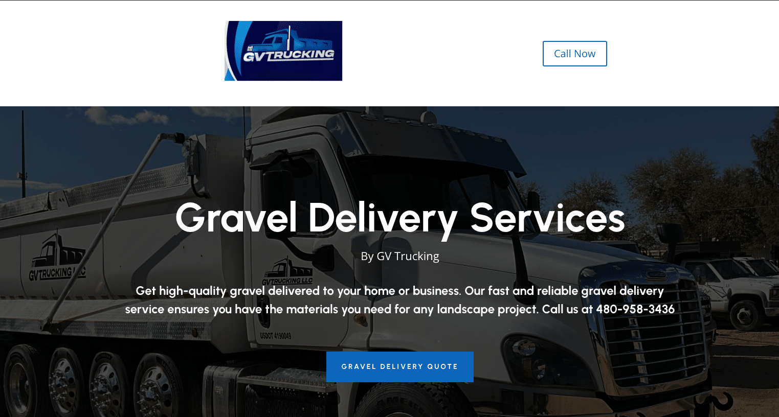 Glendale AZ Gravel Delivery Service - GV Trucking | Aggregate Delivery ...